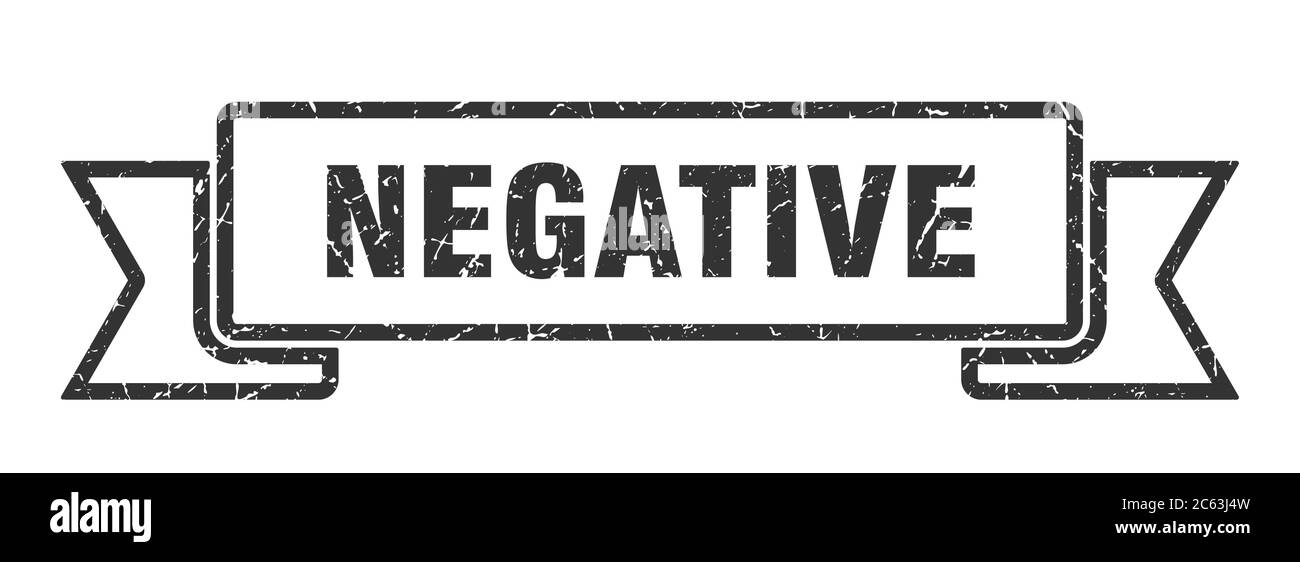 negative ribbon. negative grunge band sign. negative banner Stock ...