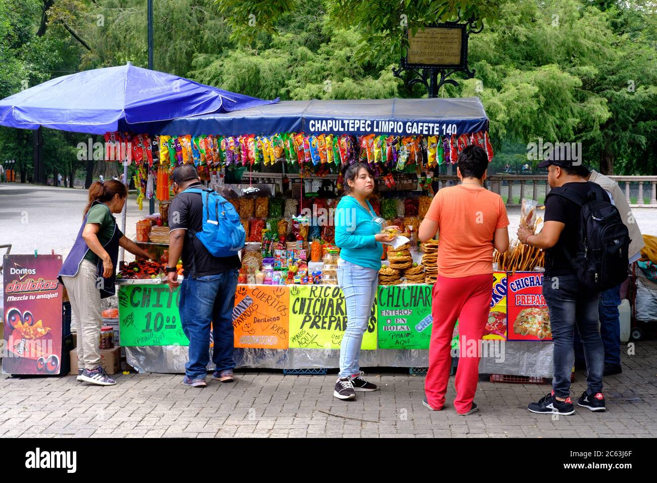 Typical mexican street food stand at the Chapultepec Park market in ...