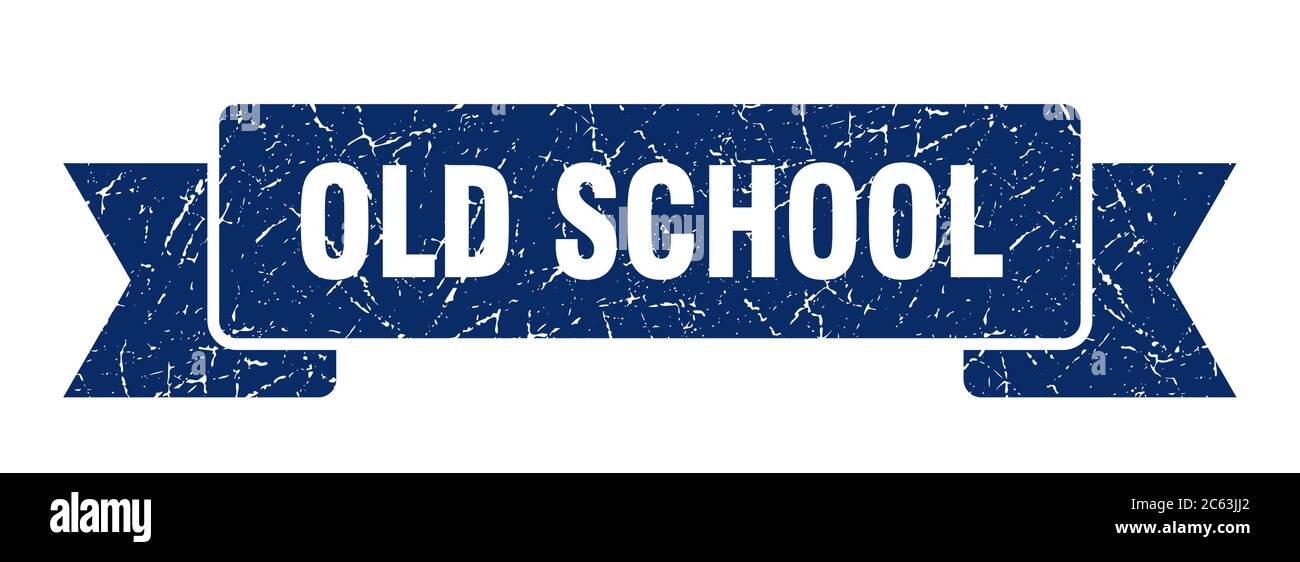 old school ribbon. old school grunge band sign. old school banner Stock ...