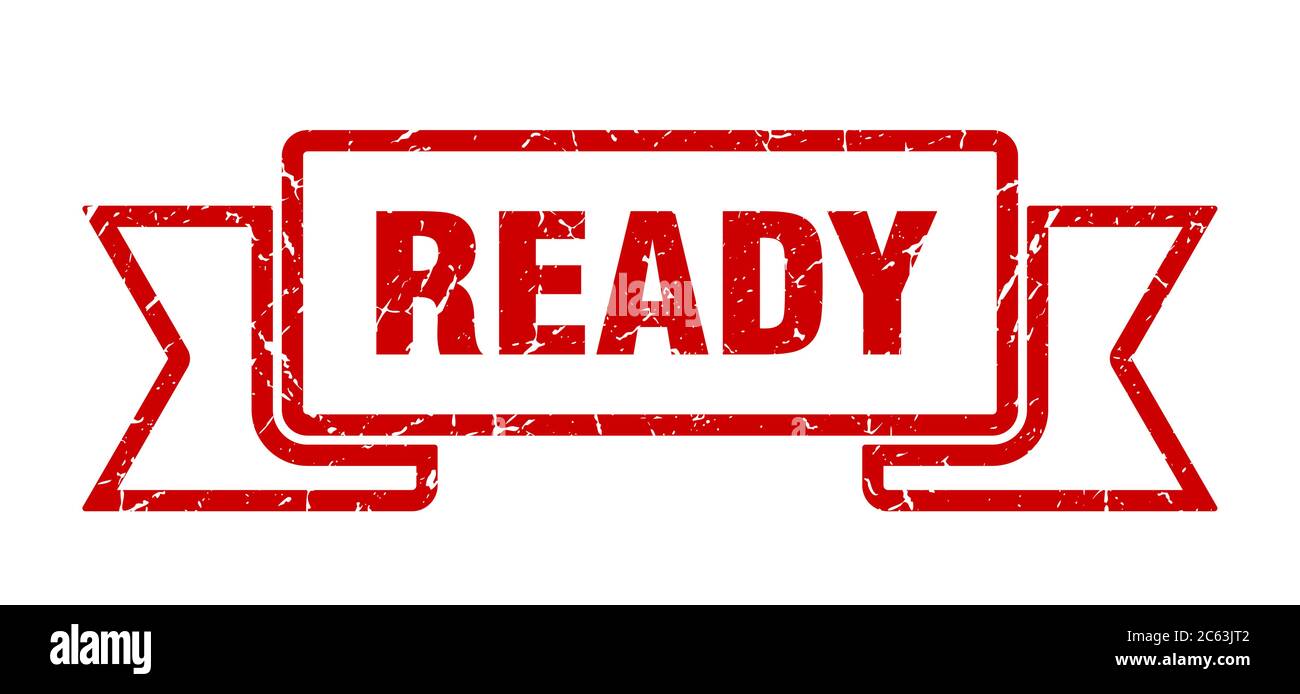 ready ribbon. ready grunge band sign. ready banner Stock Vector Image ...