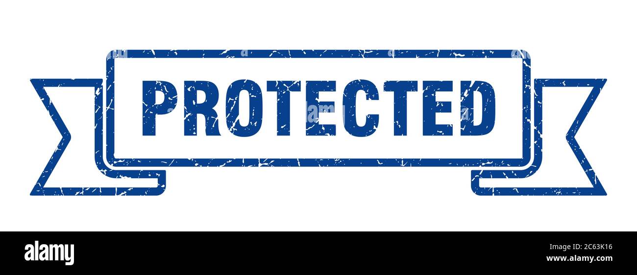 protected ribbon. protected grunge band sign. protected banner Stock ...