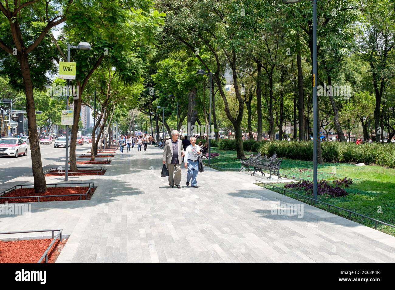 The famous Alameda Central park in the historical center of Mexico City ...