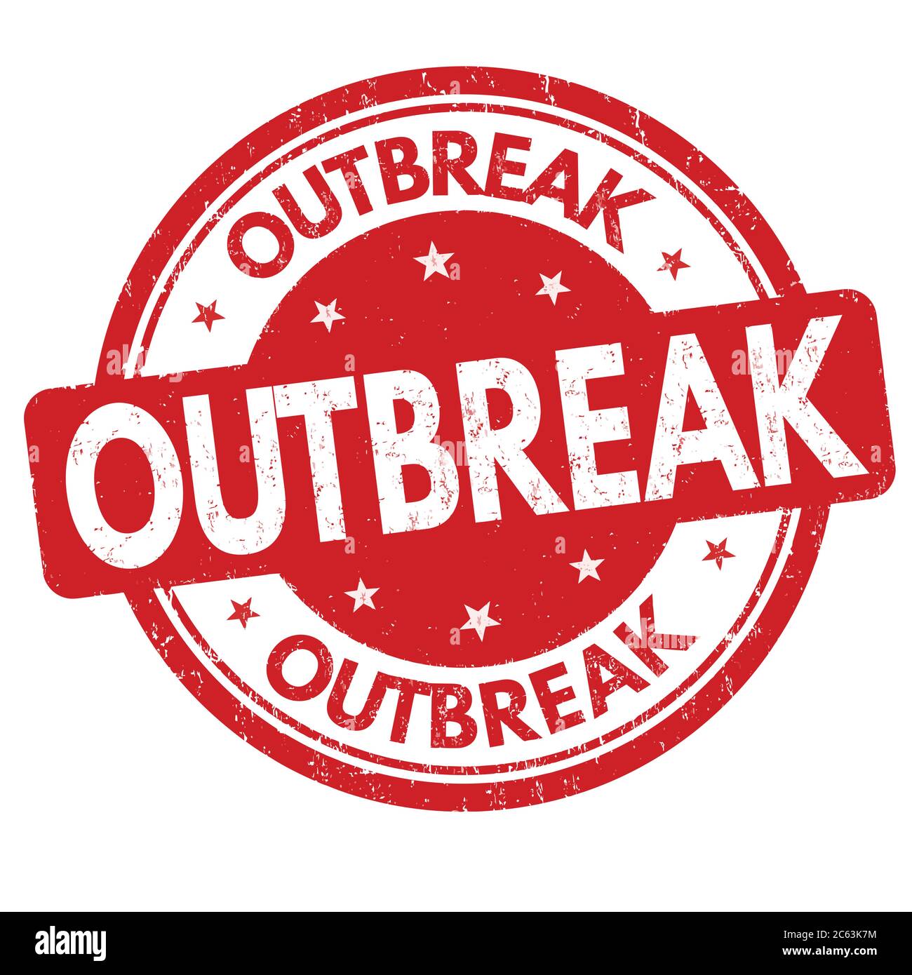 Outbreak sign or stamp on white background, vector illustration Stock ...