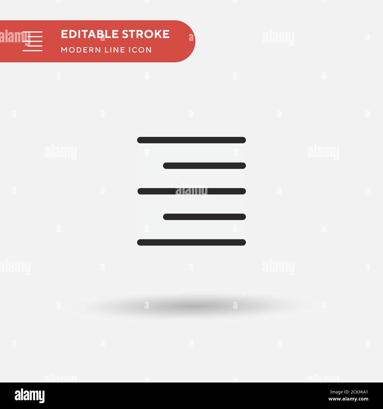 Align Right Simple vector icon. Illustration symbol design template for ...