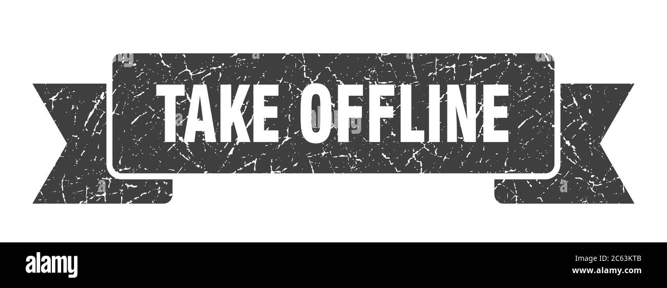 take offline ribbon. take offline grunge band sign. take offline banner ...