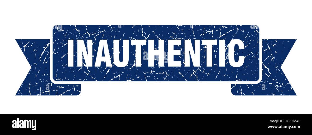 inauthentic ribbon. inauthentic grunge band sign. inauthentic banner ...