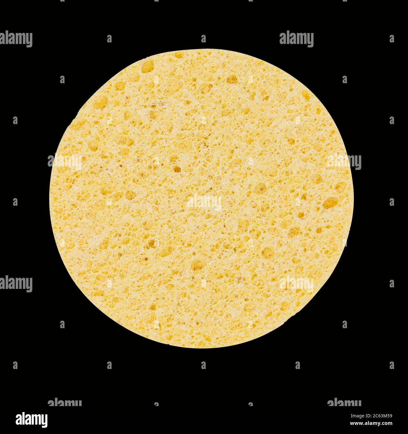 Oval yellow sponge vertical cleansing puff for face or cleaning surface ...