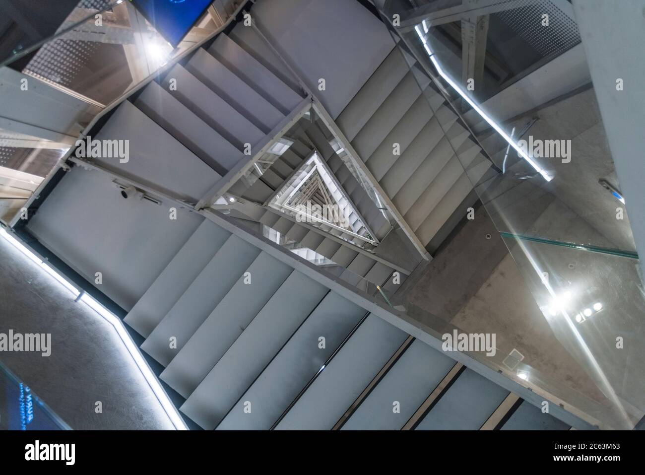Modern metal staircase of public building in Milan Stock Photo - Alamy
