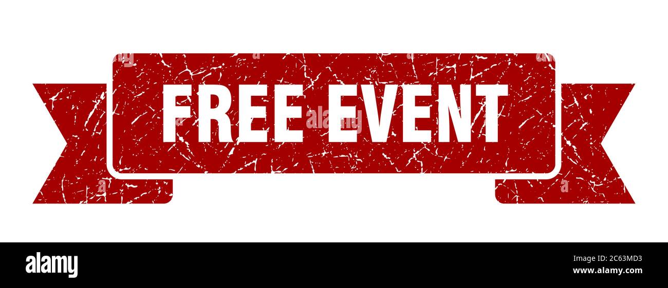 free event ribbon. free event grunge band sign. free event banner Stock ...