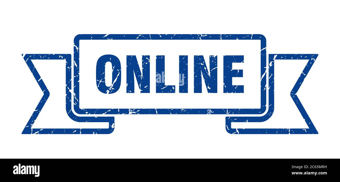 online ribbon. online grunge band sign. online banner Stock Vector ...