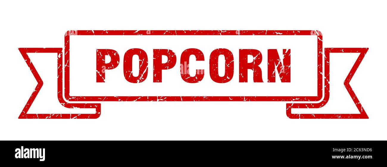 popcorn ribbon. popcorn grunge band sign. popcorn banner Stock Vector ...