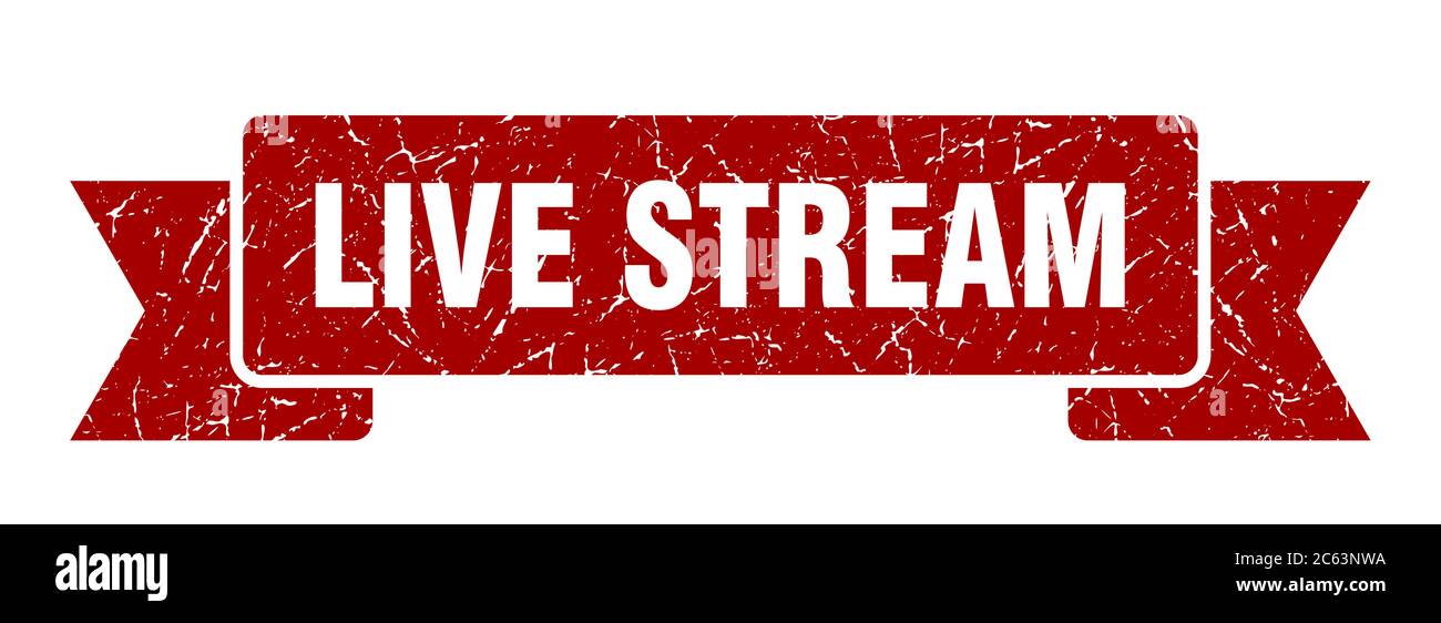 live stream ribbon. live stream grunge band sign. live stream banner ...