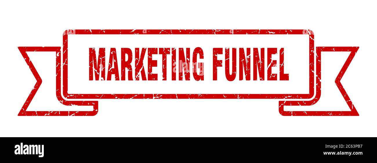 marketing funnel ribbon. marketing funnel grunge band sign. marketing ...