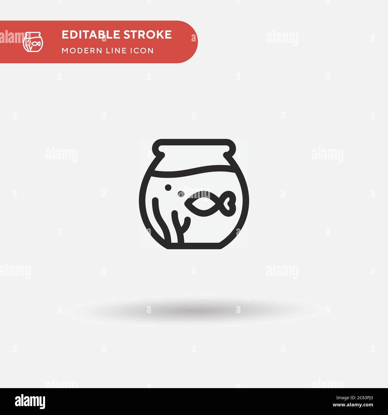 Fish Bowl Simple vector icon. Illustration symbol design template for ...