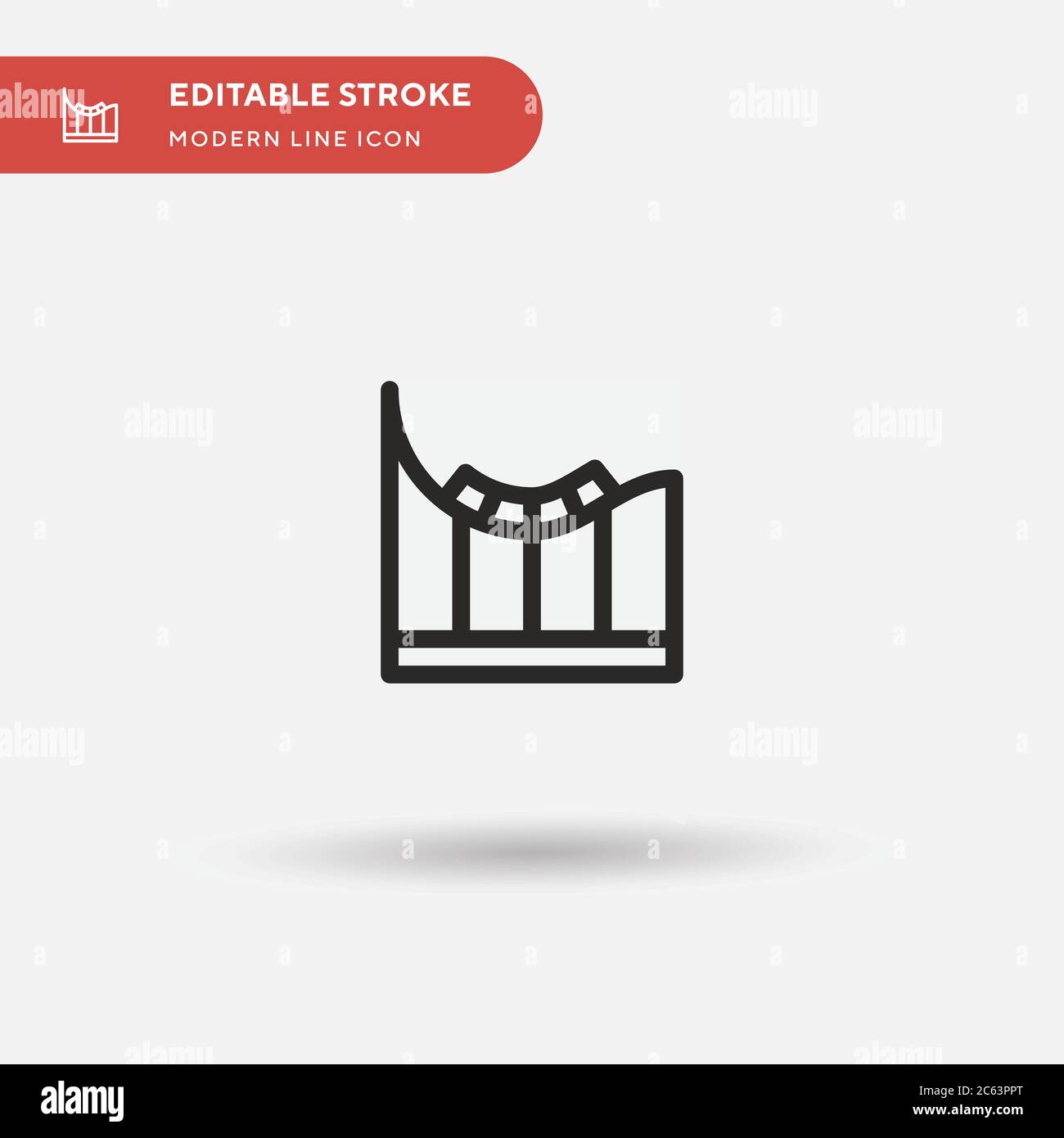 Roller Coaster Simple vector icon. Illustration symbol design template ...