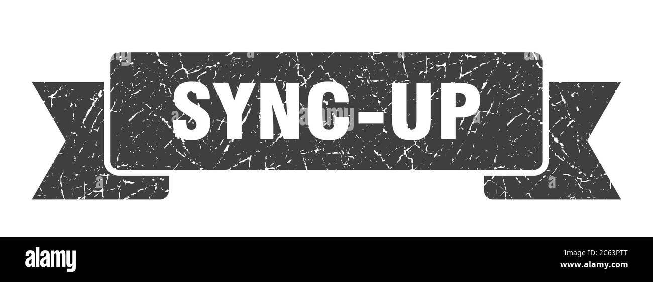 sync-up ribbon. sync-up grunge band sign. sync-up banner Stock Vector ...