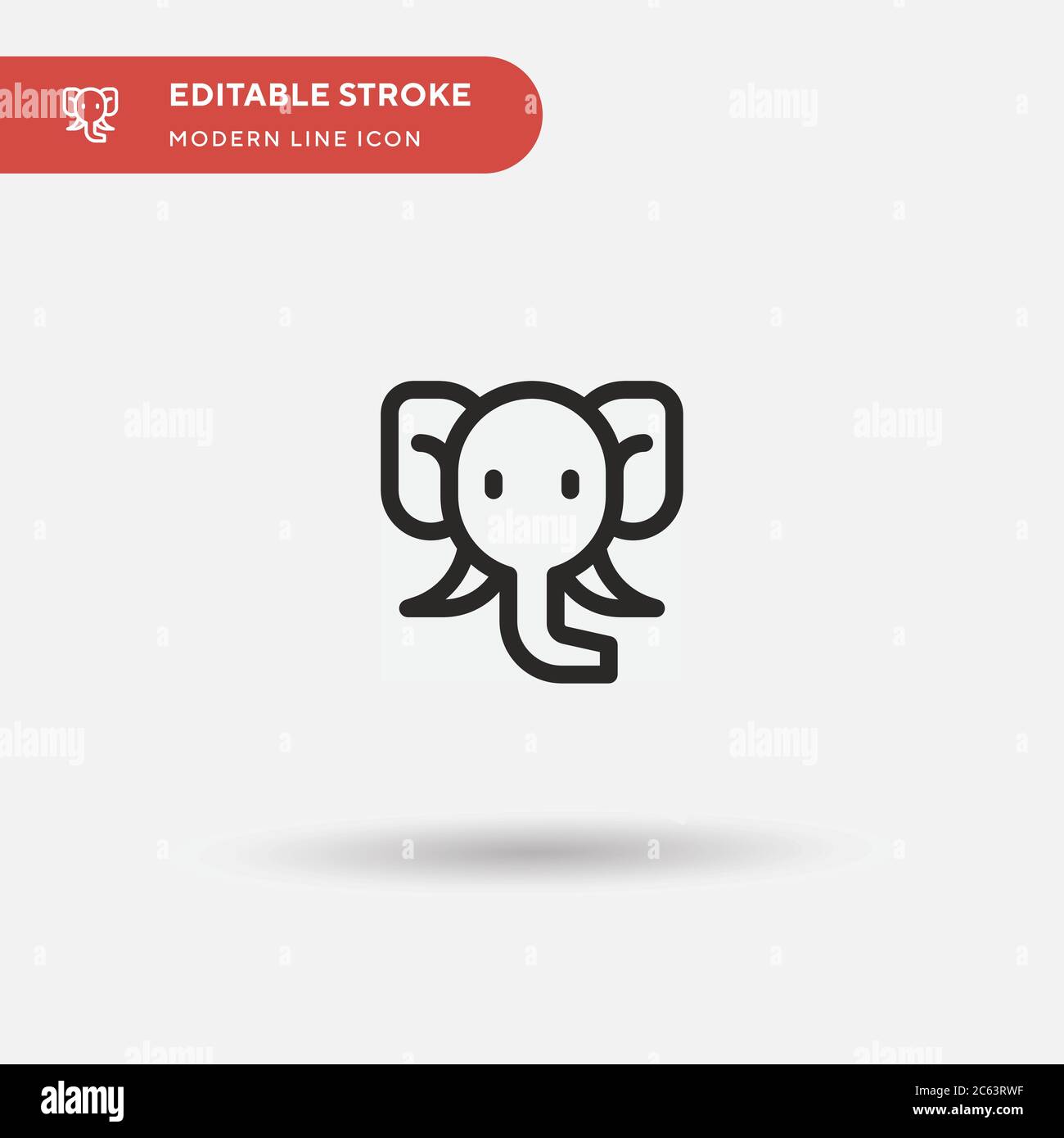 Elephant Simple vector icon. Illustration symbol design template for ...