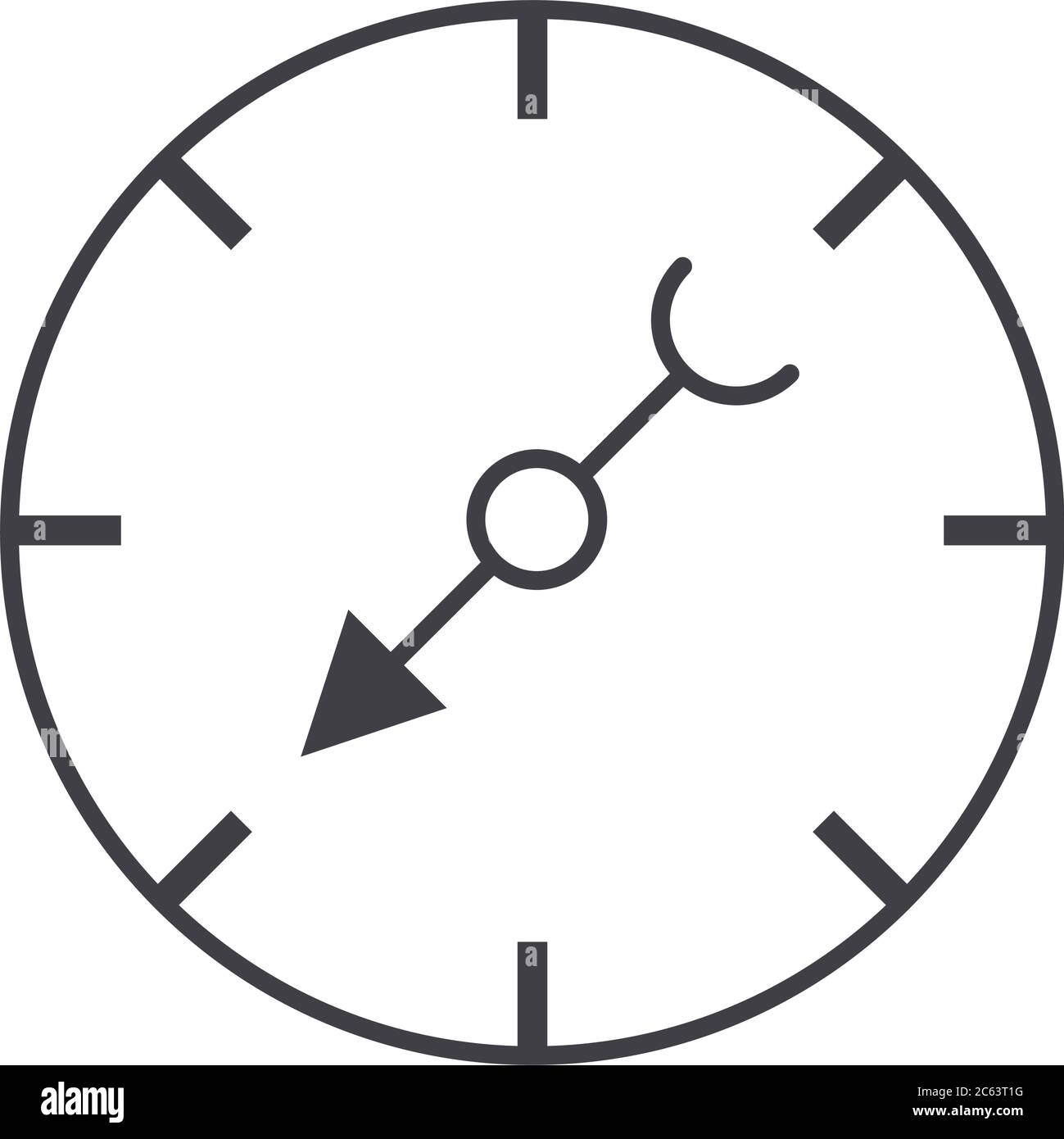Compass Rose Navigation Cartography Guidance Equipment Vector Illustration Line Design Icon
