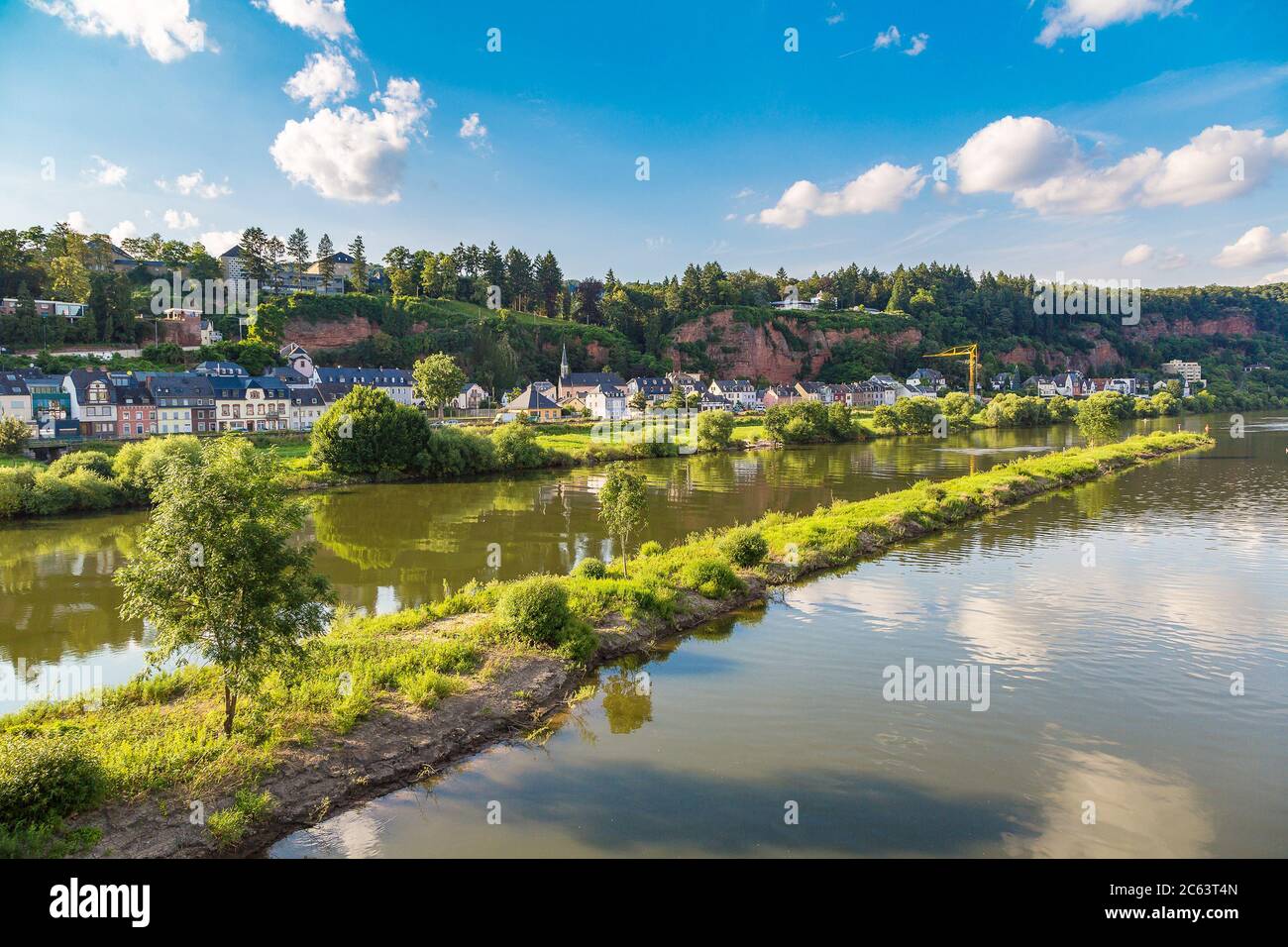 Panoramic aerial view of Trier in a beautiful summer day, Germany Stock ...