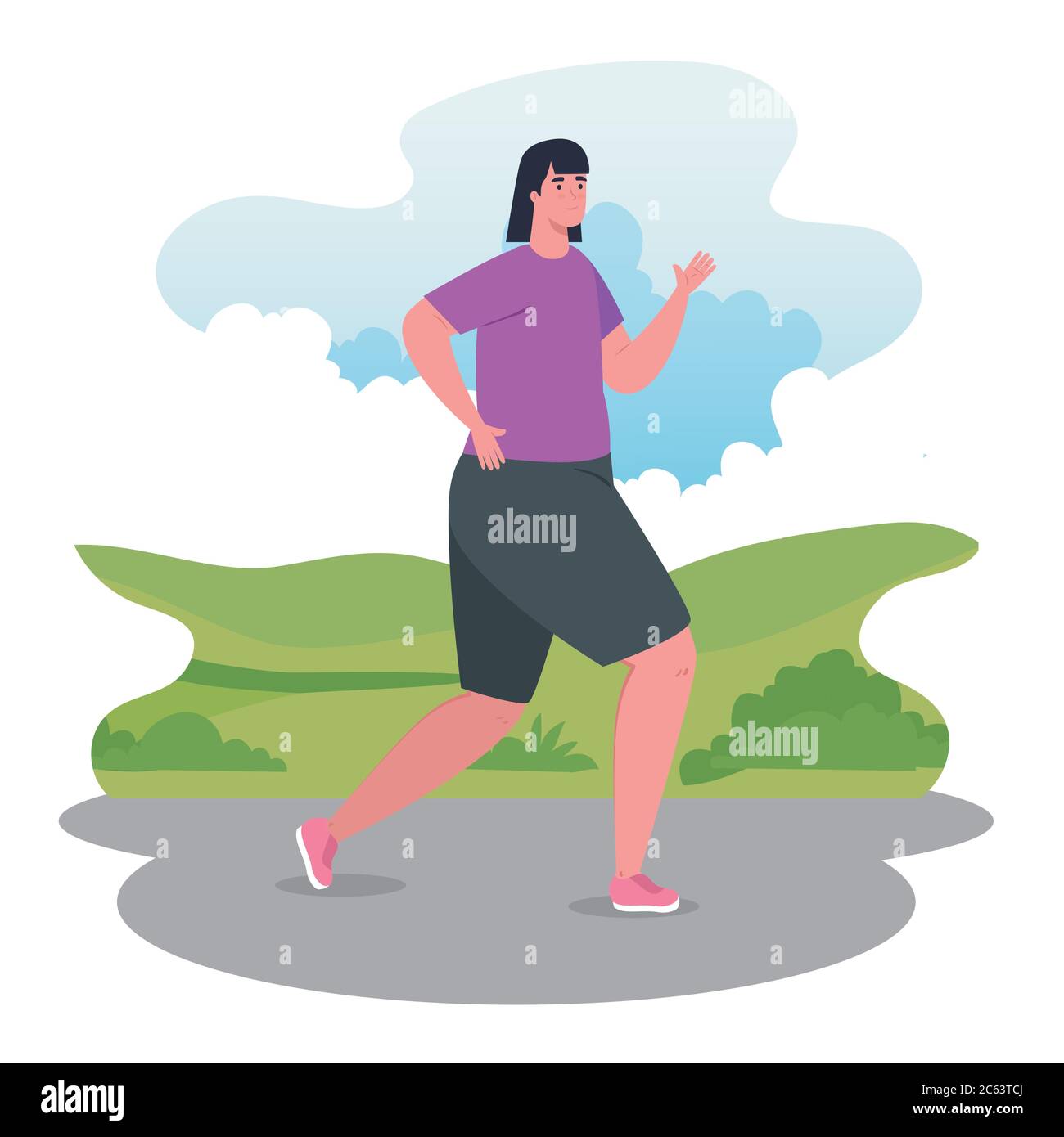 Female athlete running in track Cut Out Stock Images & Pictures - Alamy
