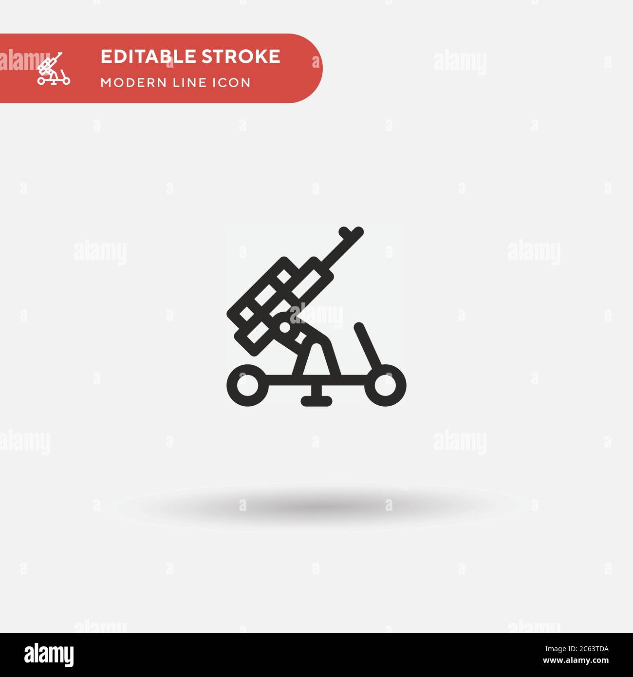 Artillery Simple vector icon. Illustration symbol design template for ...