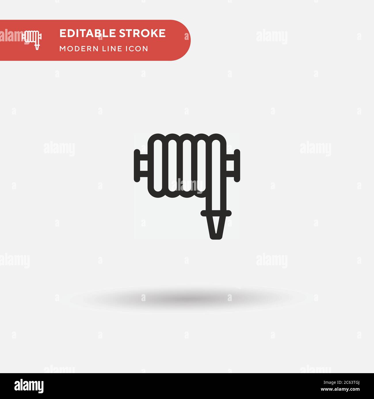 Water Hose Simple vector icon. Illustration symbol design template for ...