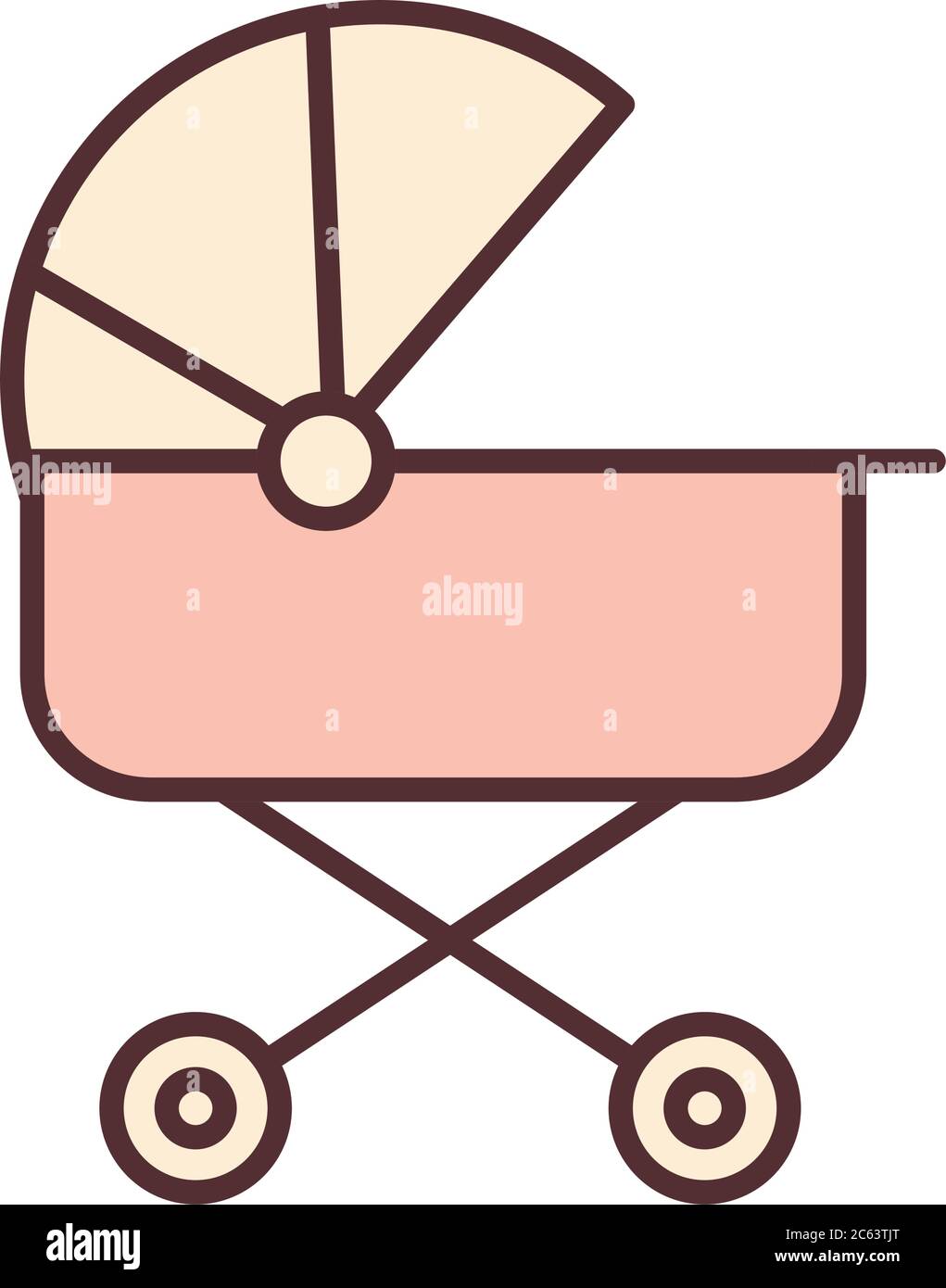baby cute pram transport, welcome invitation template line and fill ...