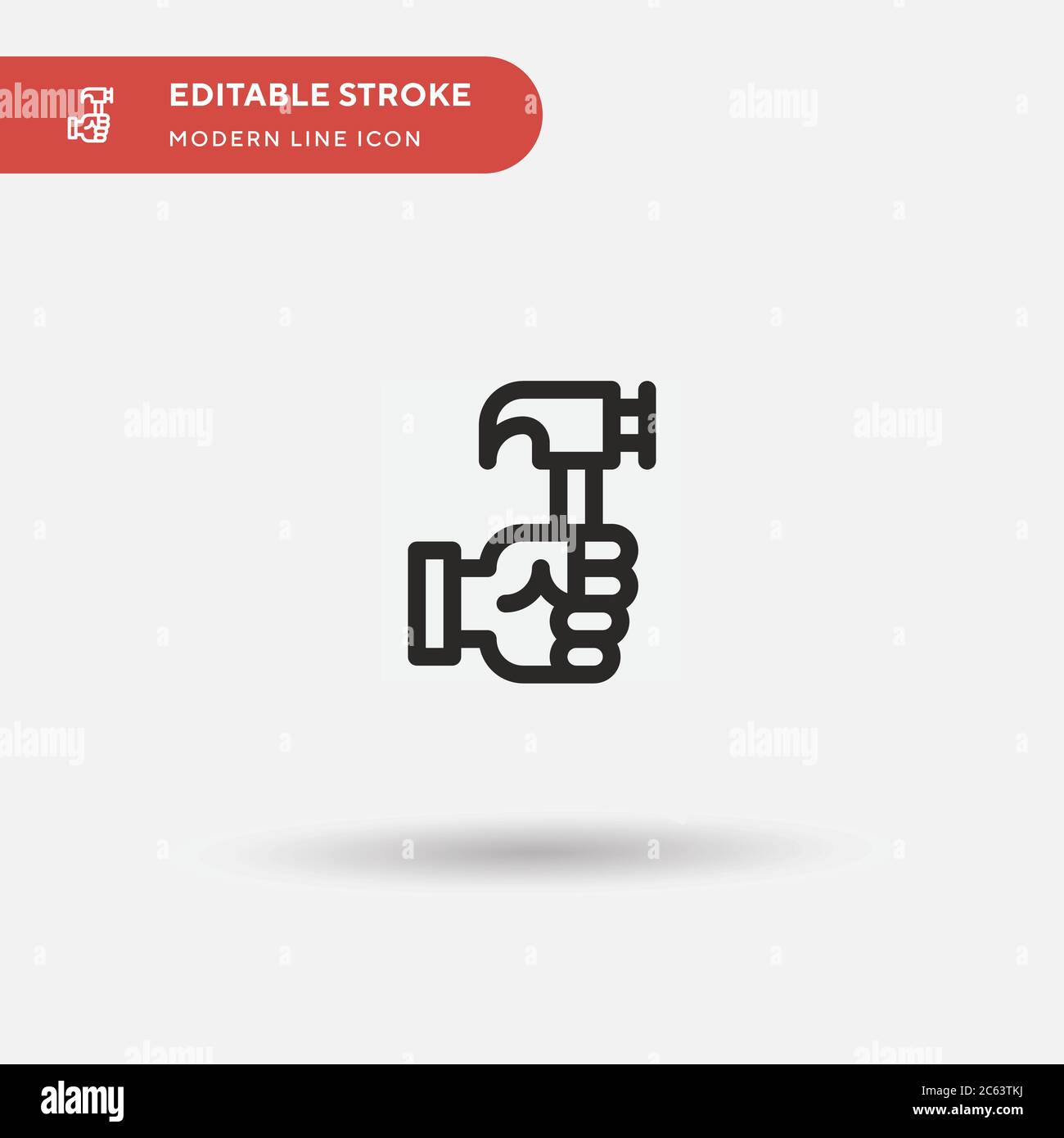 Hammer Simple vector icon. Illustration symbol design template for web ...
