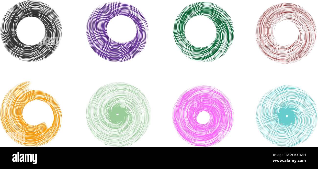 Set of spirals. Vector icons. Set of round swirls Stock Vector Image ...