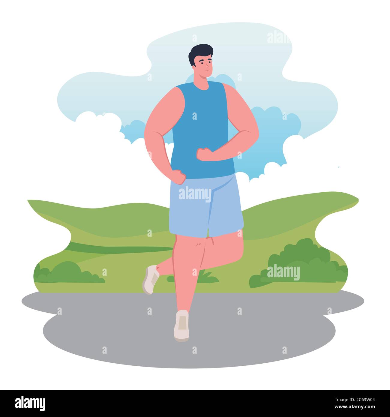 man marathoner running sportive, man run competition or marathon race ...