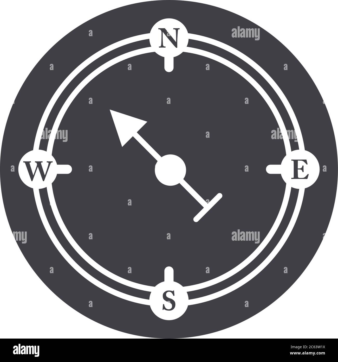 compass rose navigation exploration geography equipment vector illustration silhouette design ...