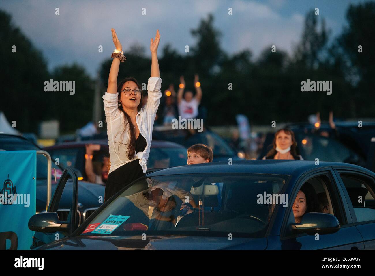 July 4, 2020. - Russia, Moscow Region. - Concert of singer Garik ...