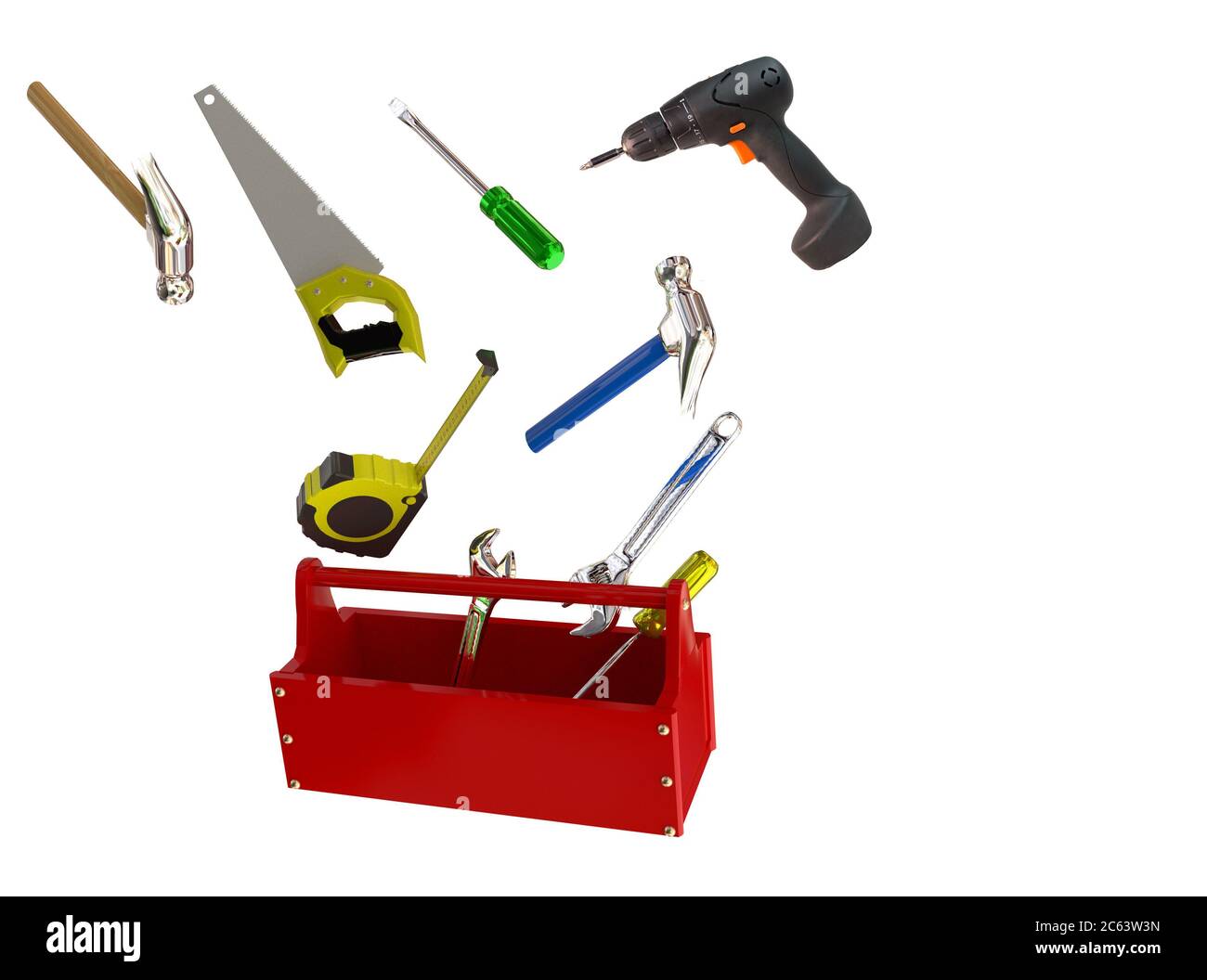 Tools in the toolbox Cut Out Stock Images & Pictures - Alamy