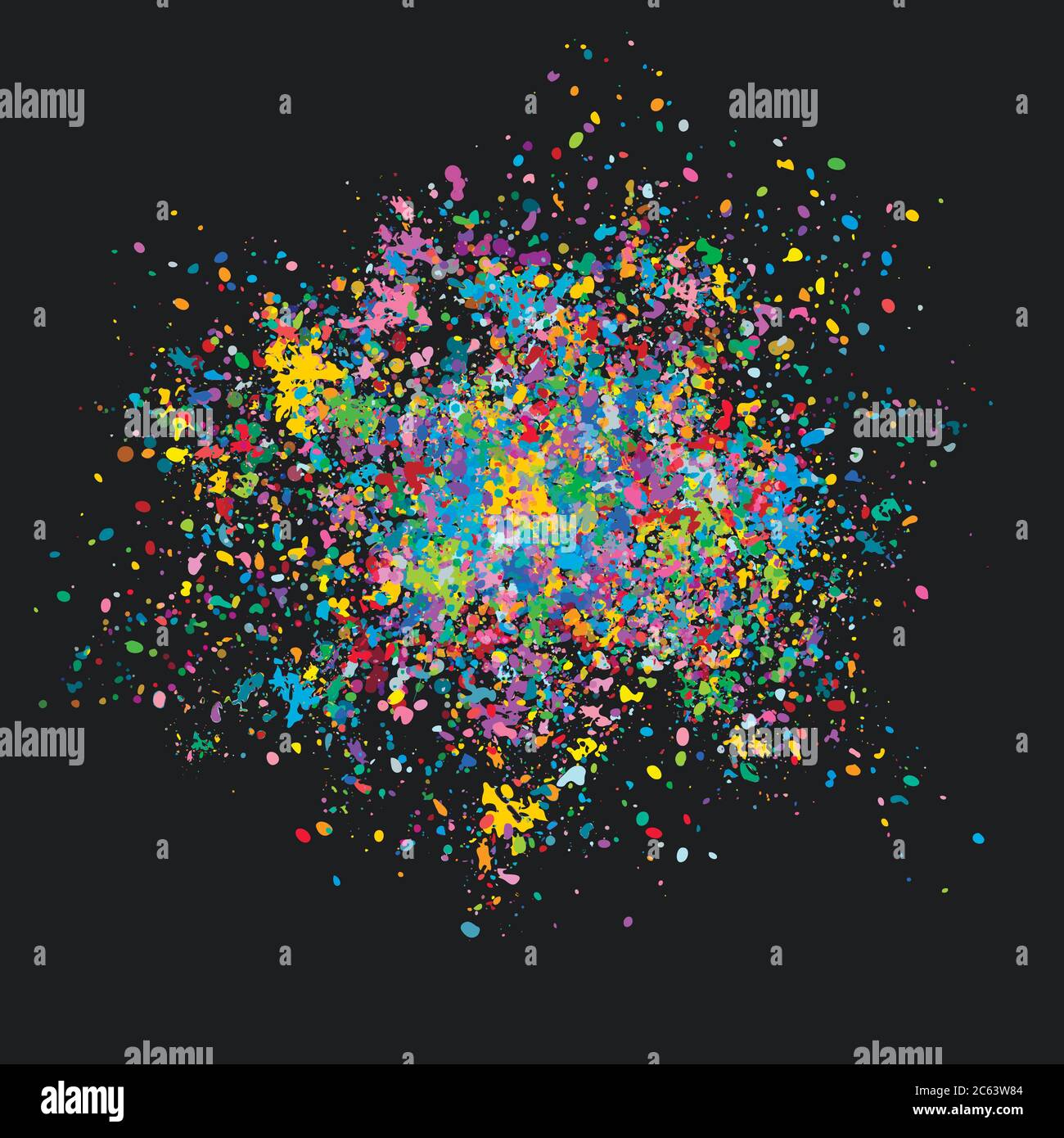 Multi-colored vector background of colorful drops and splashes of paint ...