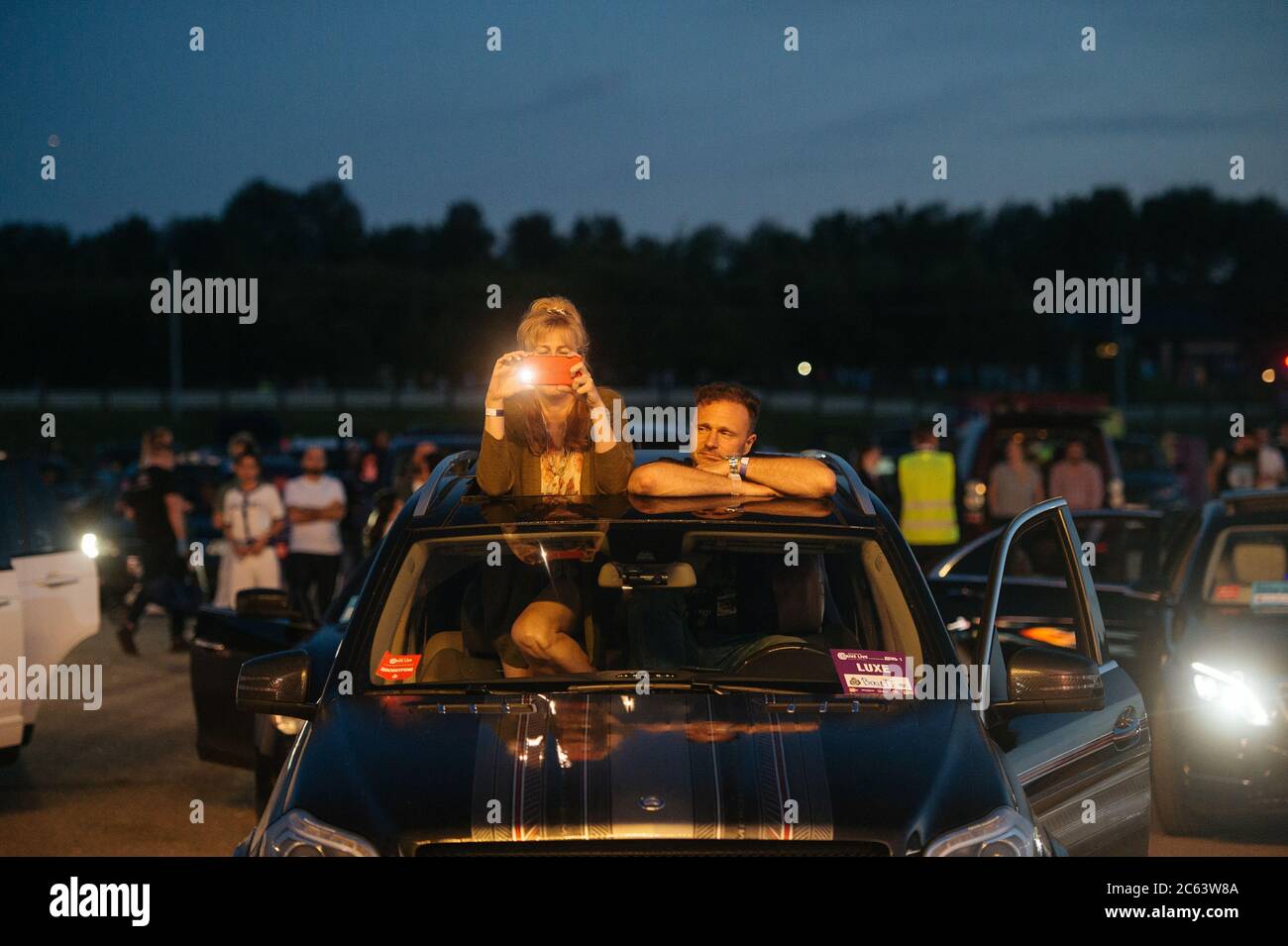 July 4, 2020. - Russia, Moscow Region. - Concert of singer Garik ...