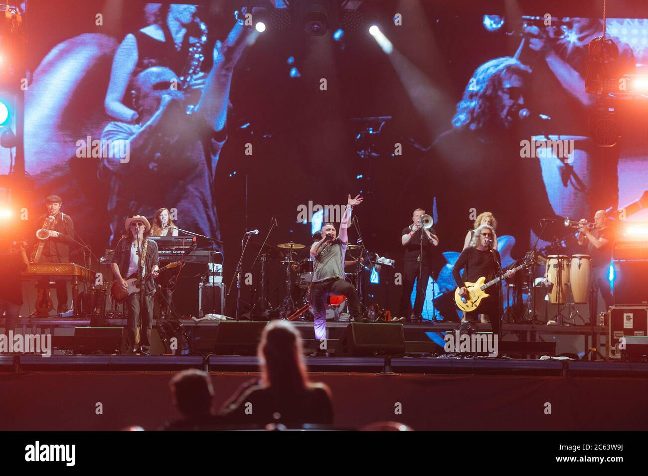 July 4, 2020. - Russia, Moscow Region. - Concert of singer Garik ...