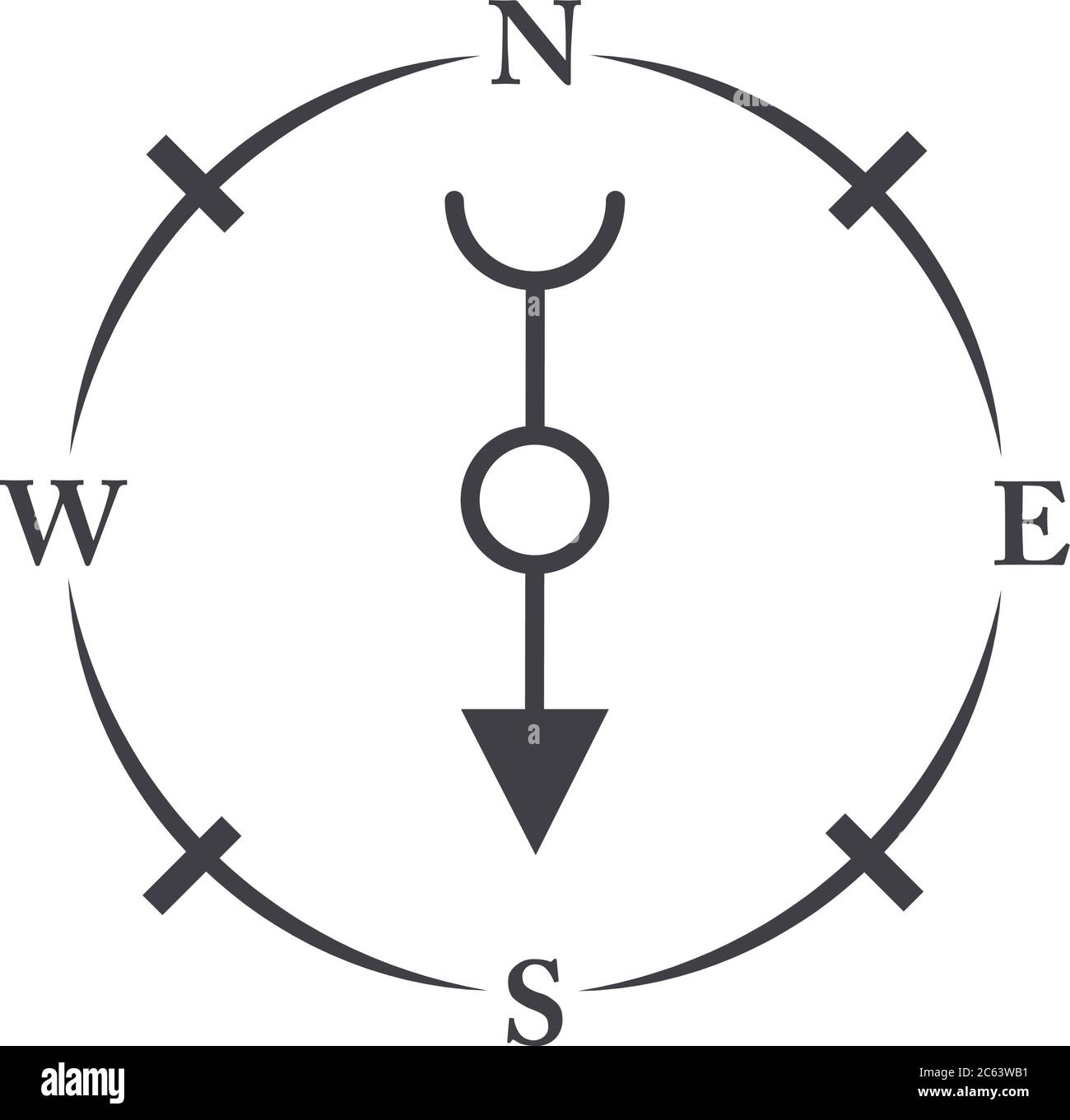 compass rose navigation antique equipment vector illustration line ...