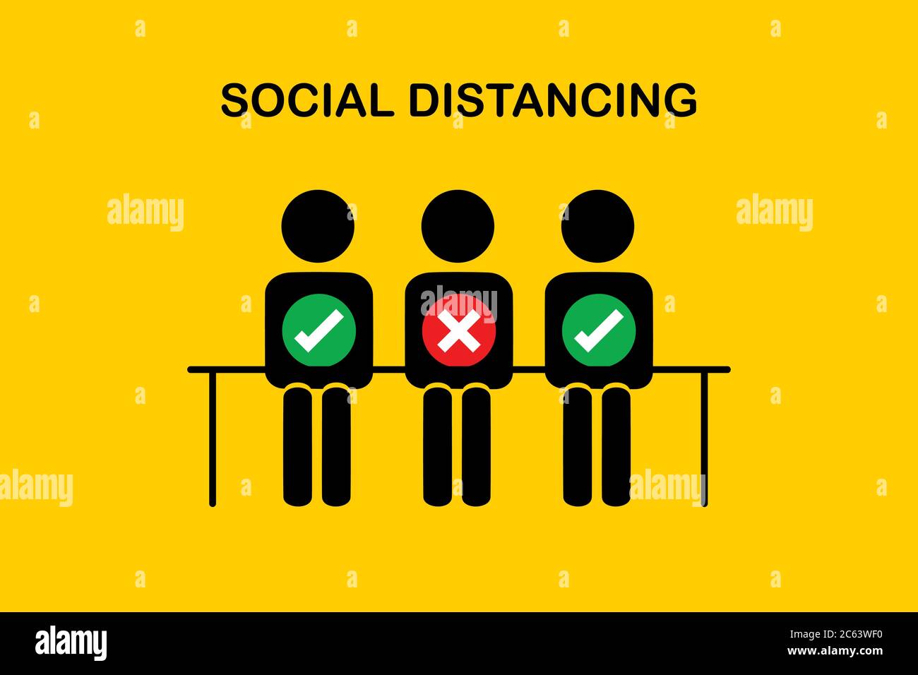 Social distancing Coronavirus COVID-19 pandemic concept.People sitting ...