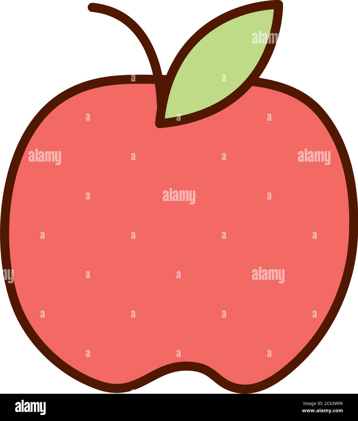 healthy food fresh fruit apple product line and fill style icon vector ...