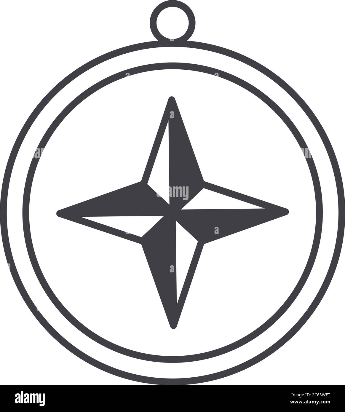 compass rose navigation cartography equipment vector illustration line ...