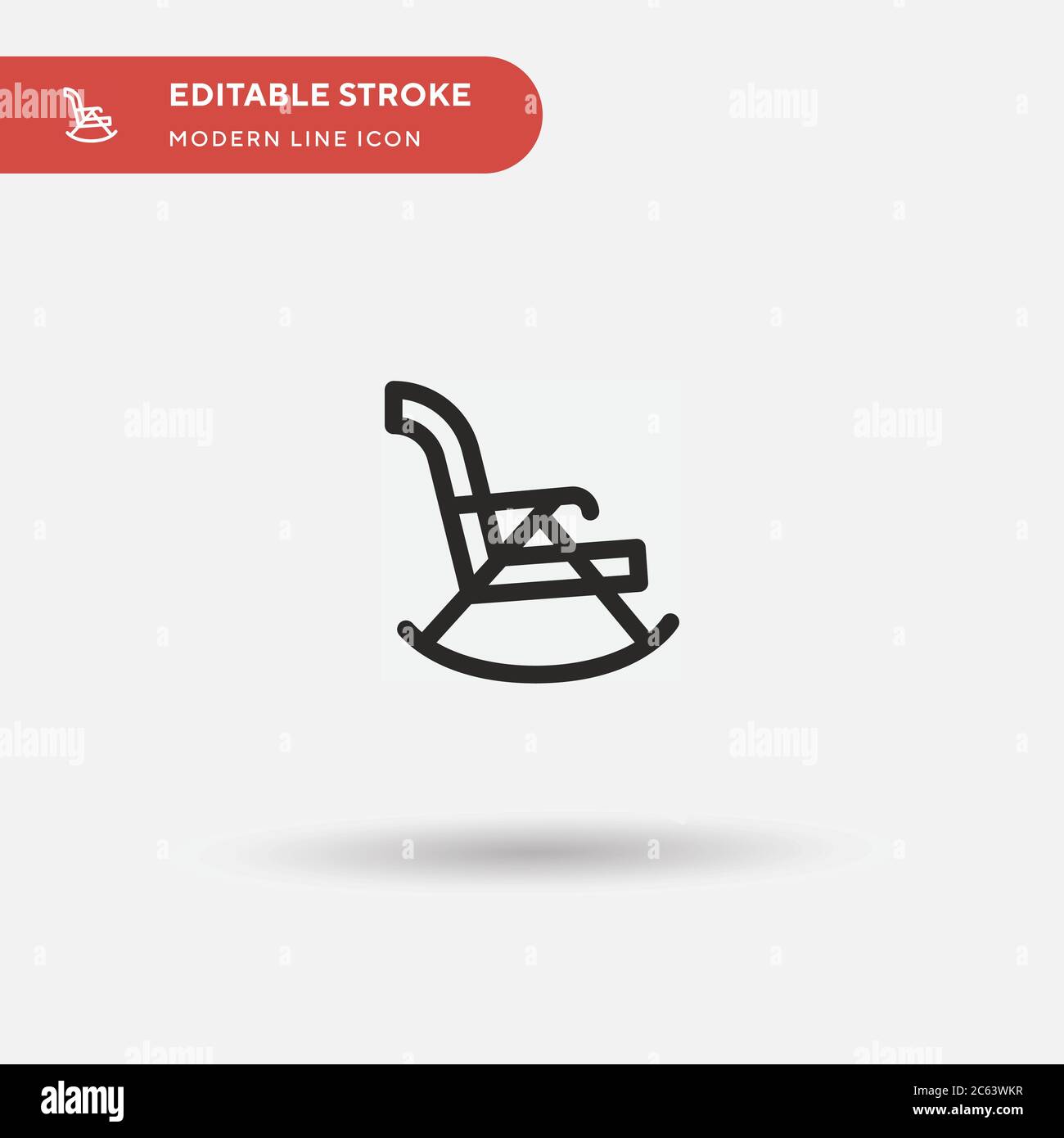 Rocking Chair Simple vector icon. Illustration symbol design template ...
