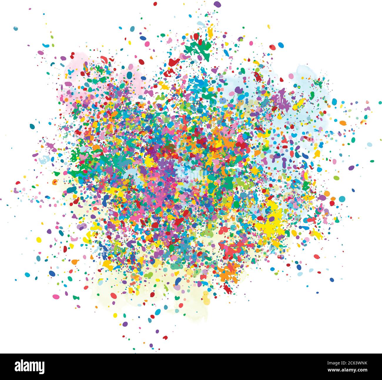 Multi-colored vector background of colorful drops and splashes of paint ...