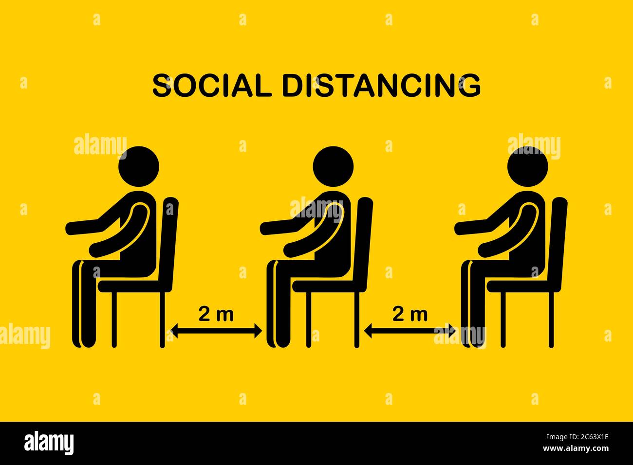 Social distancing Coronavirus COVID-19 pandemic concept.People sitting ...