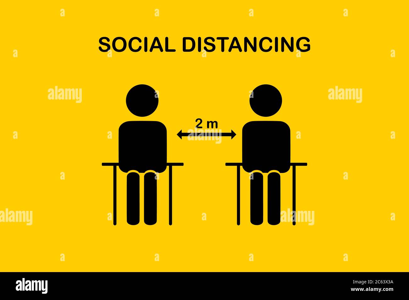 Social distancing Coronavirus COVID-19 pandemic concept.People sitting ...