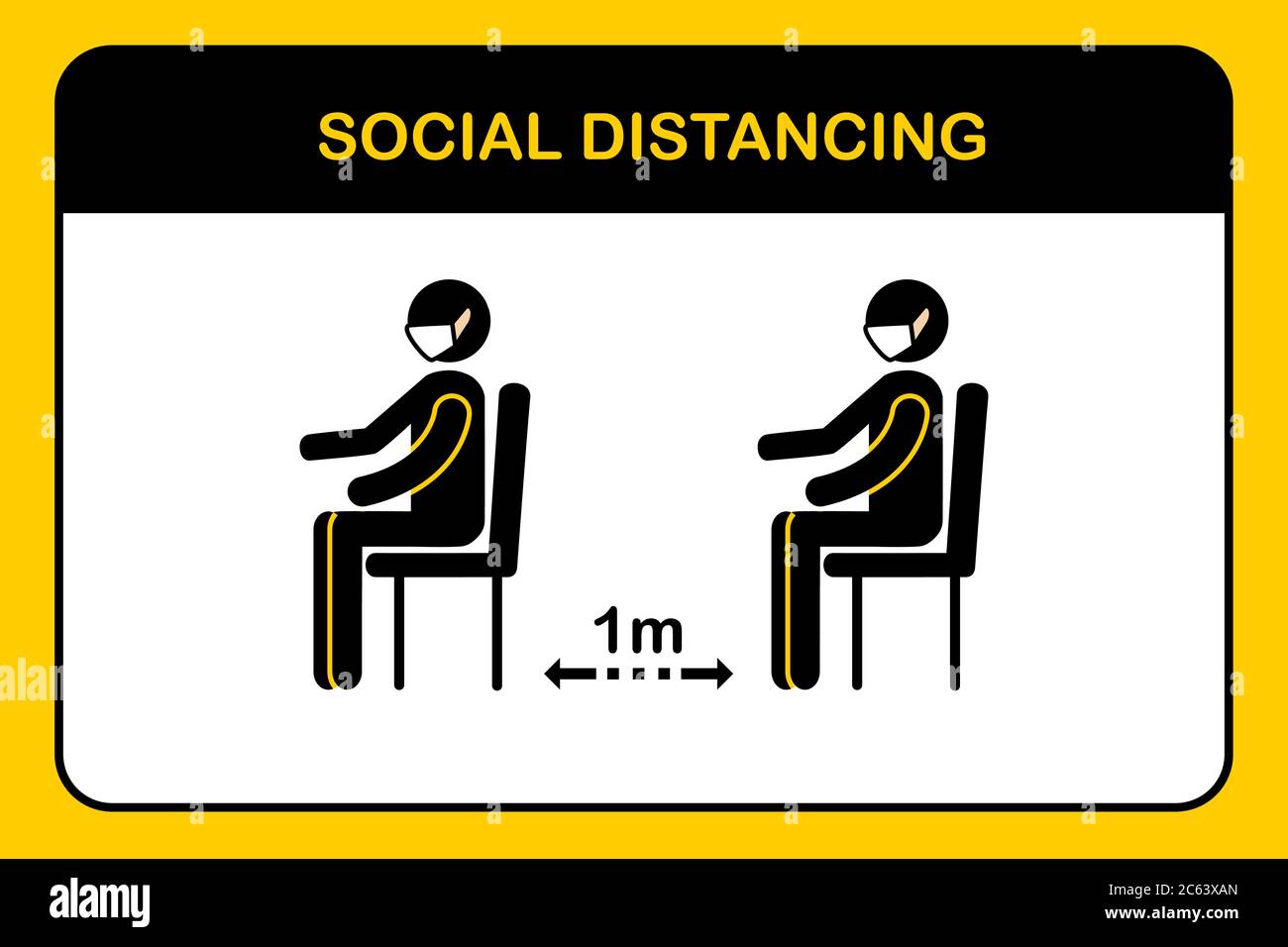 Restaurant and social distancing Coronavirus COVID-19 pandemic concept ...