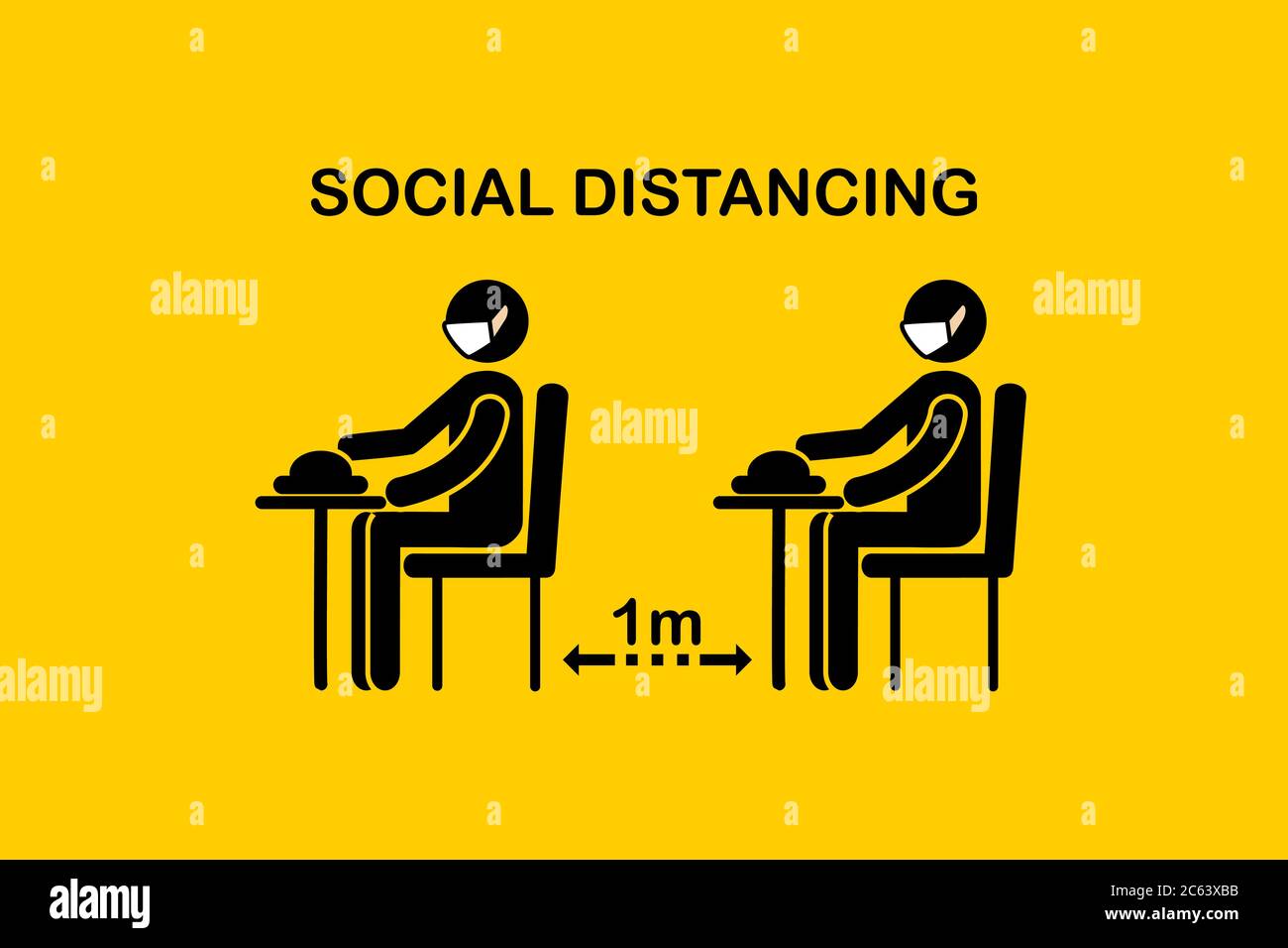 Restaurant and social distancing concept. People sitting in restaurant ...