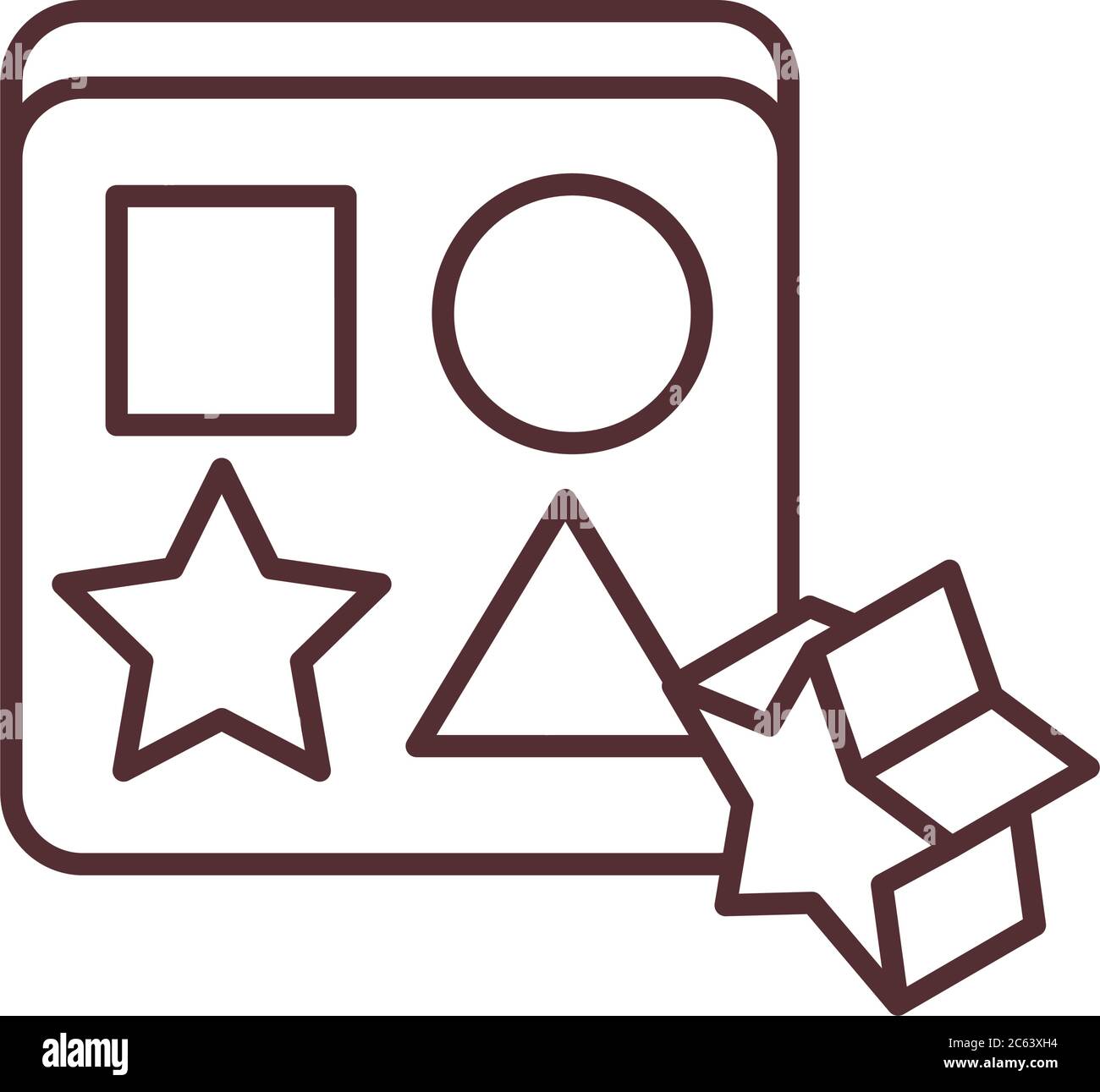 baby toy geometric figures, object newborn template line design icon ...