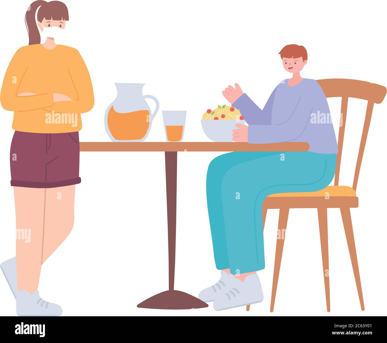 restaurant social distancing, table distance to protect people from ...