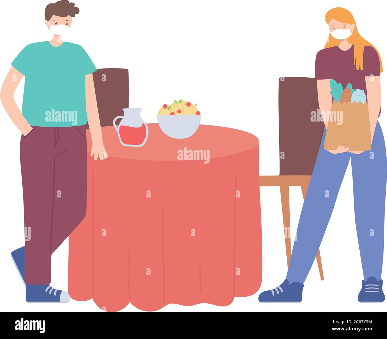 restaurant social distancing, people keep a safe distance, covid 19 ...