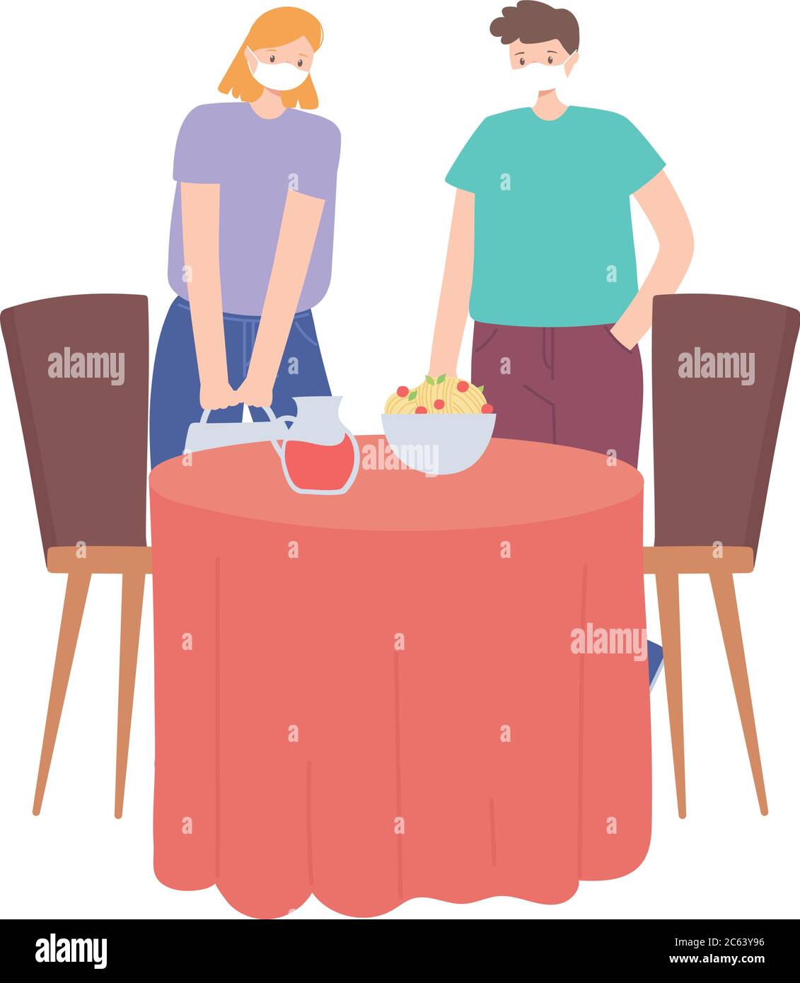 restaurant social distancing, people keep a safe distance, covid 19 ...